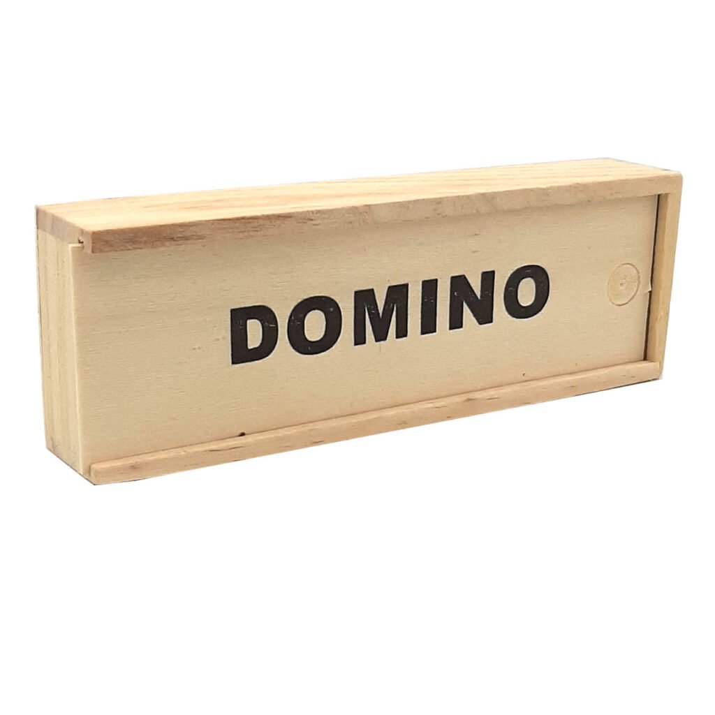 Dominó de madera – Incluye reglas en español. – De Chiveo Didácticos