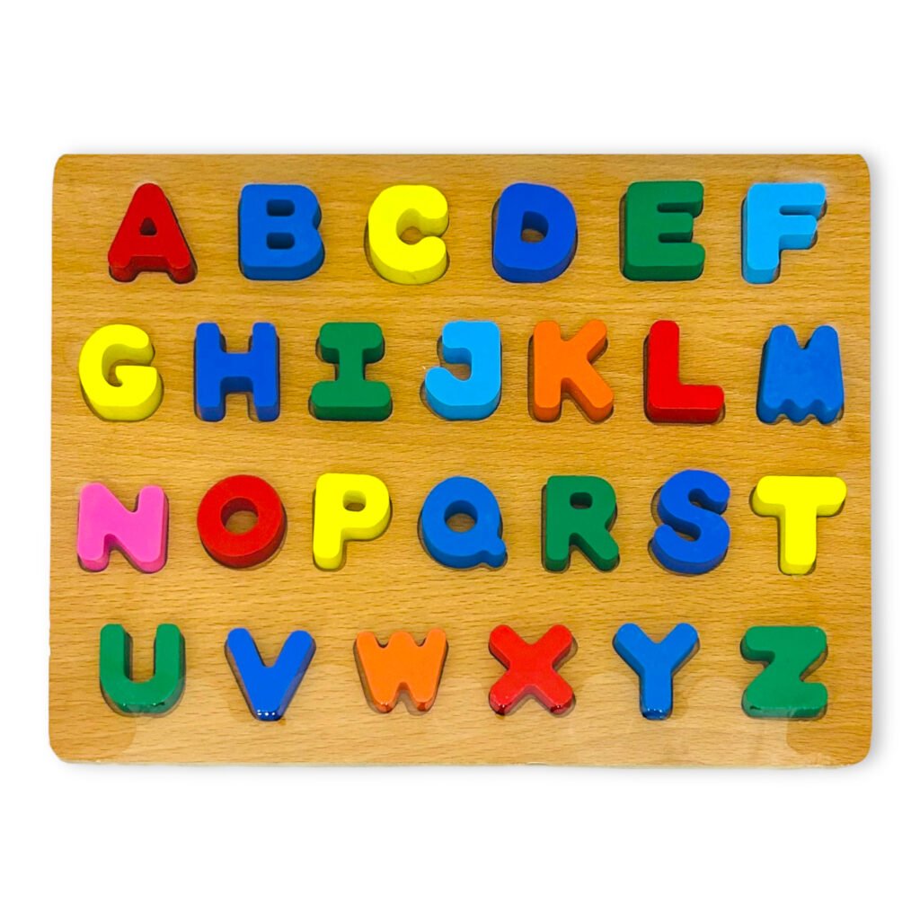Juego de encastre de madera – Letras del abecedario – De Chiveo Didácticos