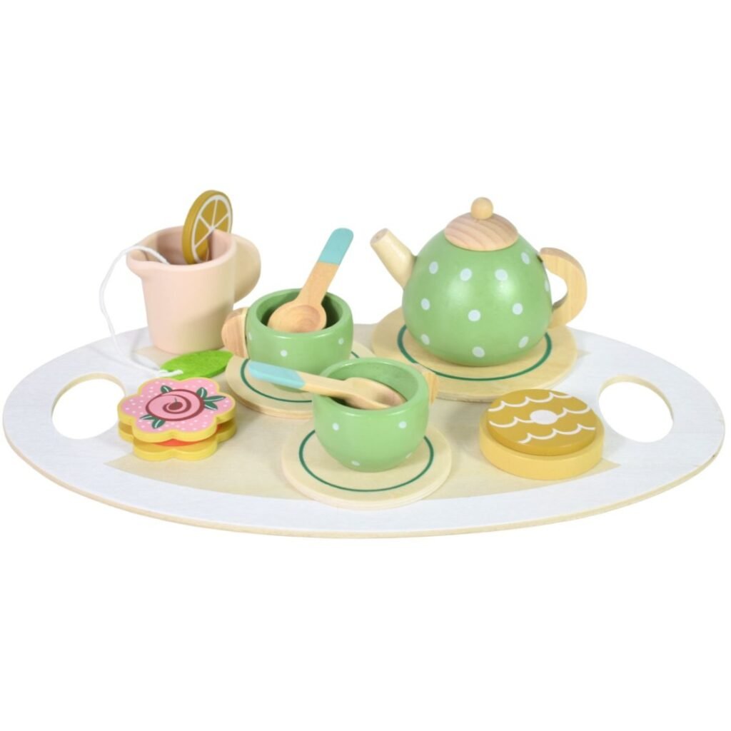 Juego Set de Té de Madera con Tazas y Accesorios – De Chiveo Didácticos